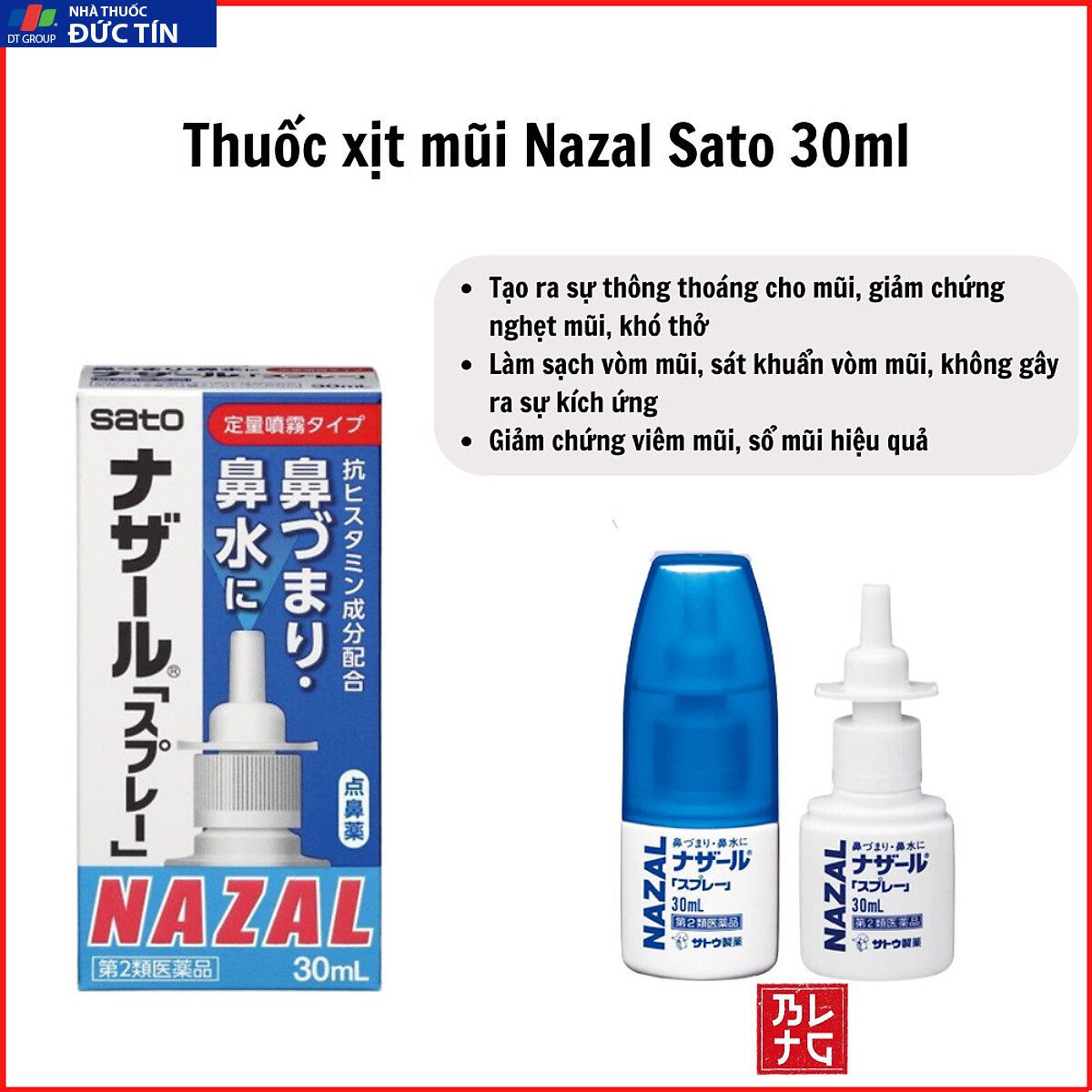 Thực phẩm chức năng Thuốc xịt mũi Nazal của Nhật, trị sổ mũi ngạt mũi ...