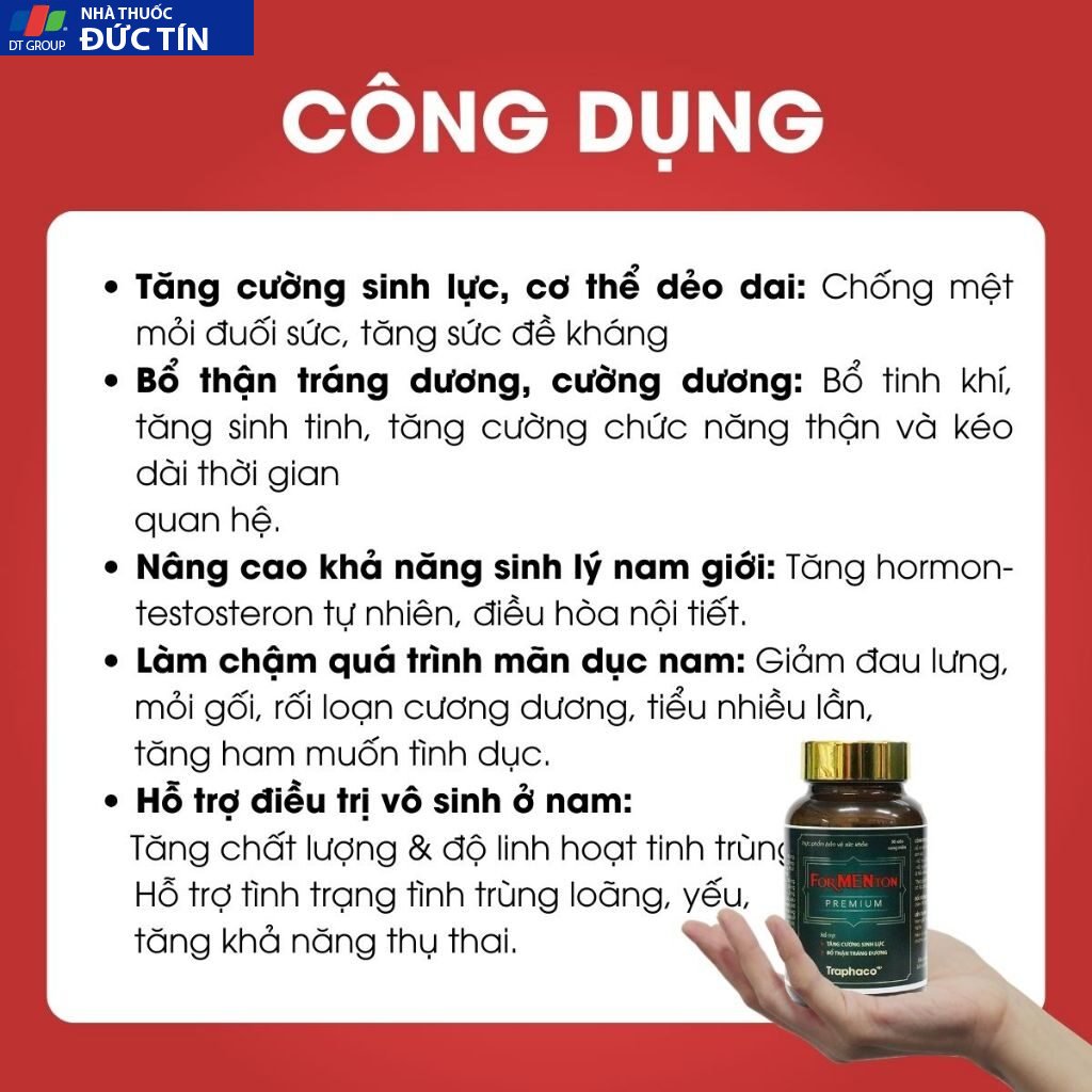 FORMENTON PREMIUM Traphaco Tăng Sinh Lý Nam, Tăng Ham Muốn, Bổ Thận ...
