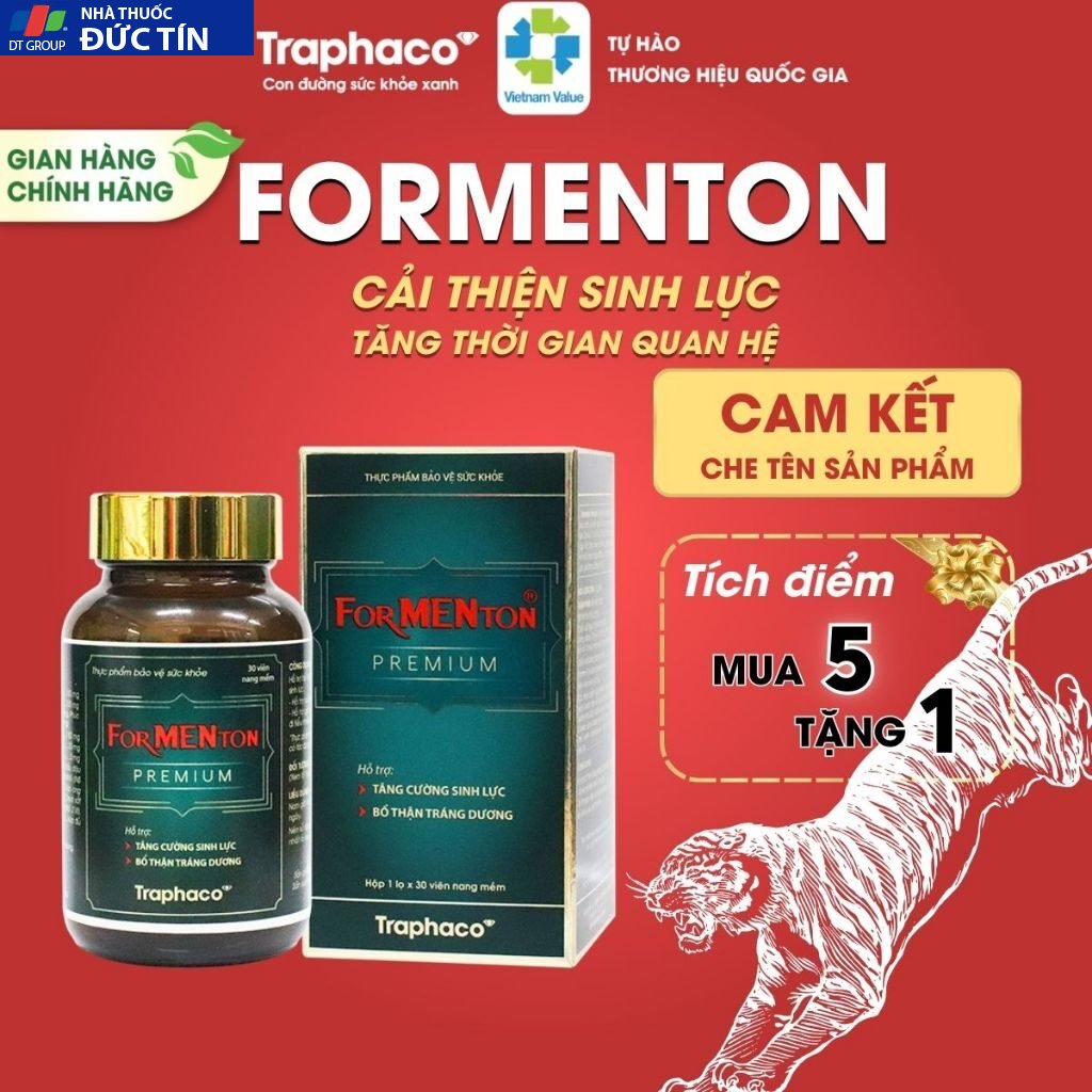 Tăng Sinh Lý Nam FORMENTON PREMIUM Traphaco Tăng Ham Muốn, Bổ Thận ...