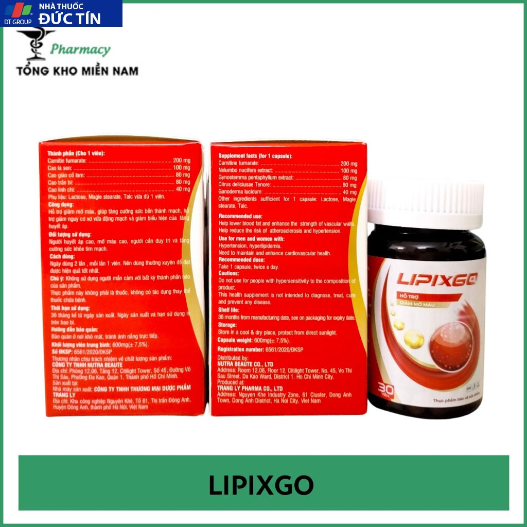 LIPIXGO dành cho người huyết áp cao, mỡ máu cao (30viên) - Nhà Thuốc ...