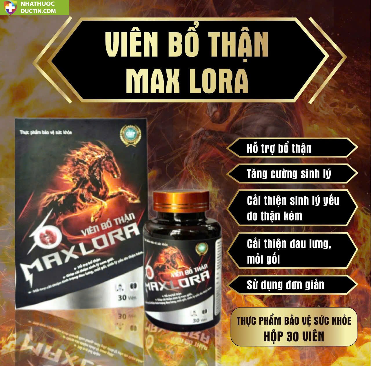 Lora Max – Viên Uống Bổ Thận ( Hộp 30 Viên ) - Nhà Thuốc Đức Tín