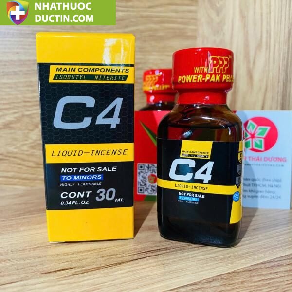 Poppers C4 Vàng 30ml Chai Vuông Chính Hãng PWD Mỹ Tăng Hưng Phấn Cho Top Bot - Nhà Thuốc Đức Tín