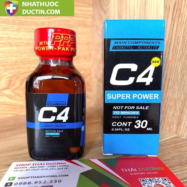 Chai Hít Kích Thích Popper C4 New Super Power 30ml Chính Hãng Mỹ USA - Nhà Thuốc Đức Tín